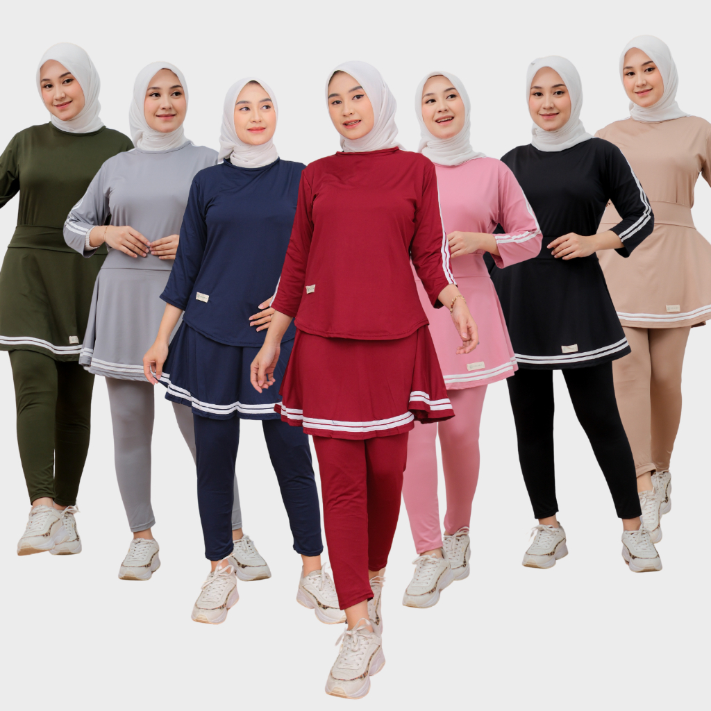 Jual Atlana One Set - Oneset baju olahraga wanita terbaru Atasan rok legging / Setelan Baju ...