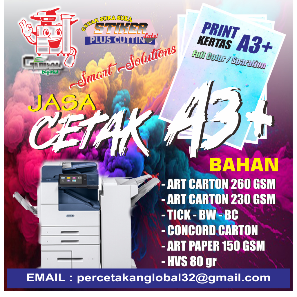 Jual JASA PRINT A3+ PRINT FOLIO / A4 / ART CARTON 260GSM / 230GSM / HVS ...