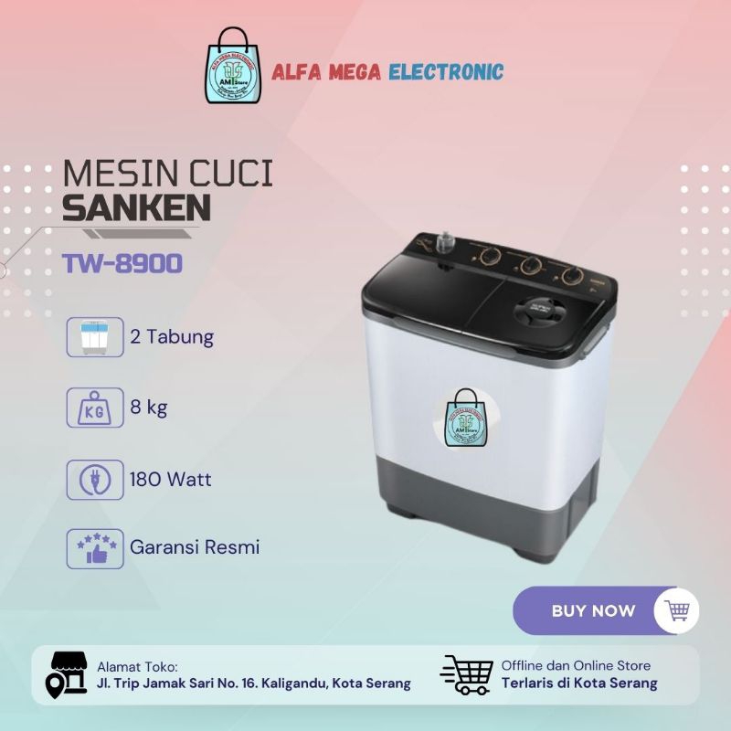 Jual Mesin Cuci 2 Tabung Sanken TW 8900 | Shopee Indonesia