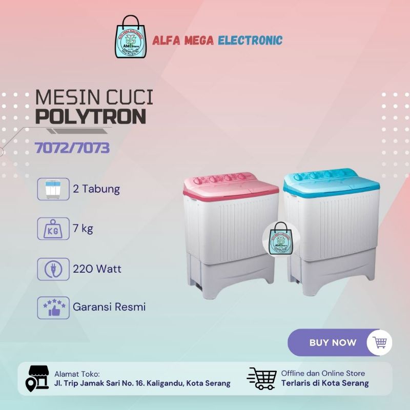 Jual Mesin Cuci 2 Tabung Polytron 7072/7073 | Shopee Indonesia