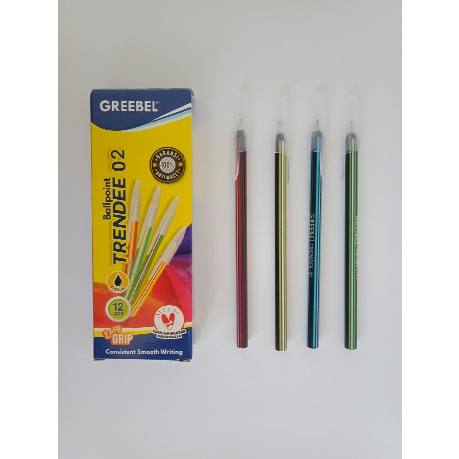 Jual SELUSIN (12PCS) PULPEN TRENDEE 02 PULPEN GREEBELL ULIR | Shopee ...