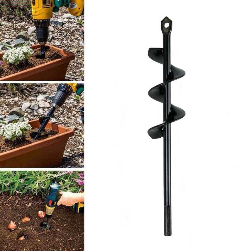 Jual Mata Bor Penggali Tanah Spiral Titanium Garden Auger Drill Steel ...