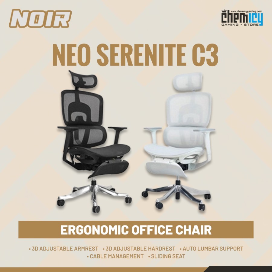 Jual Noir Neo Serenite C3 Ergonomic Office Chair / Kursi Kantor ...