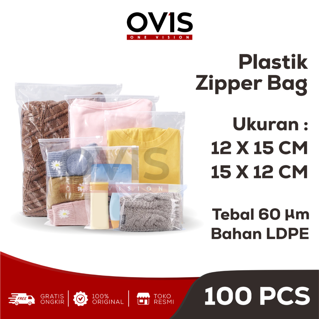 Jual Zipper Lock 12x15 cm Ziplock 15x12 cm Plastik Travel Pouch Bag ...