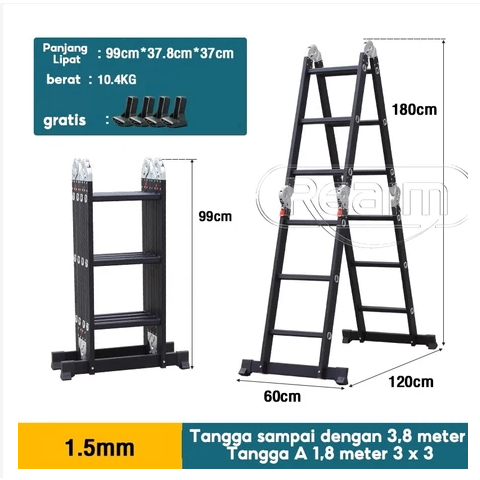 Jual Tangga Lipat Aluminium Steel 3m/4m/5m/Tangga Lipat Aluminium ...