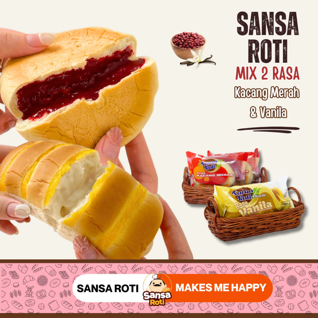 Jual [ISI 15pcs+Free 3pcs] - Sansa Roti - Special Mix 2 Rasa Vanila ...