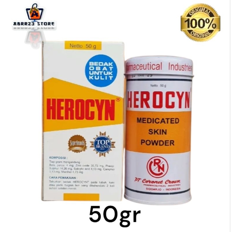 Jual Bedak Herocyn Powder 50gr Bedak Gatal Akibat Keringat | Shopee ...