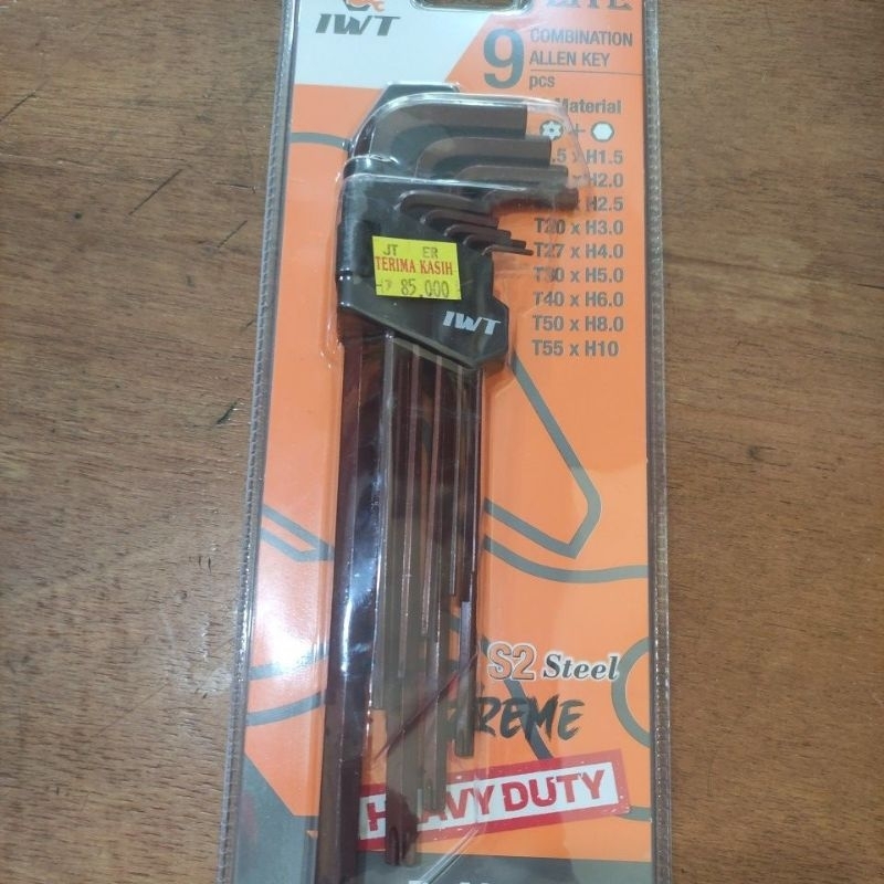 Jual kunci L set 9pc (1,5mm - 10mm) / kunci L set kombinasi L bintang ...