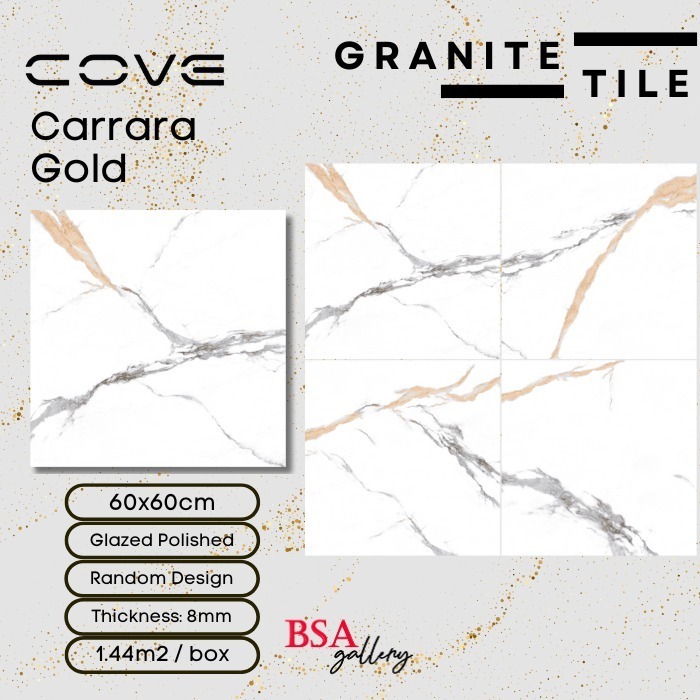 Jual GRANIT COVE 60X60 CARRARA GOLD / GRANITE TILE PUTIH GOLD / GRANITE ...