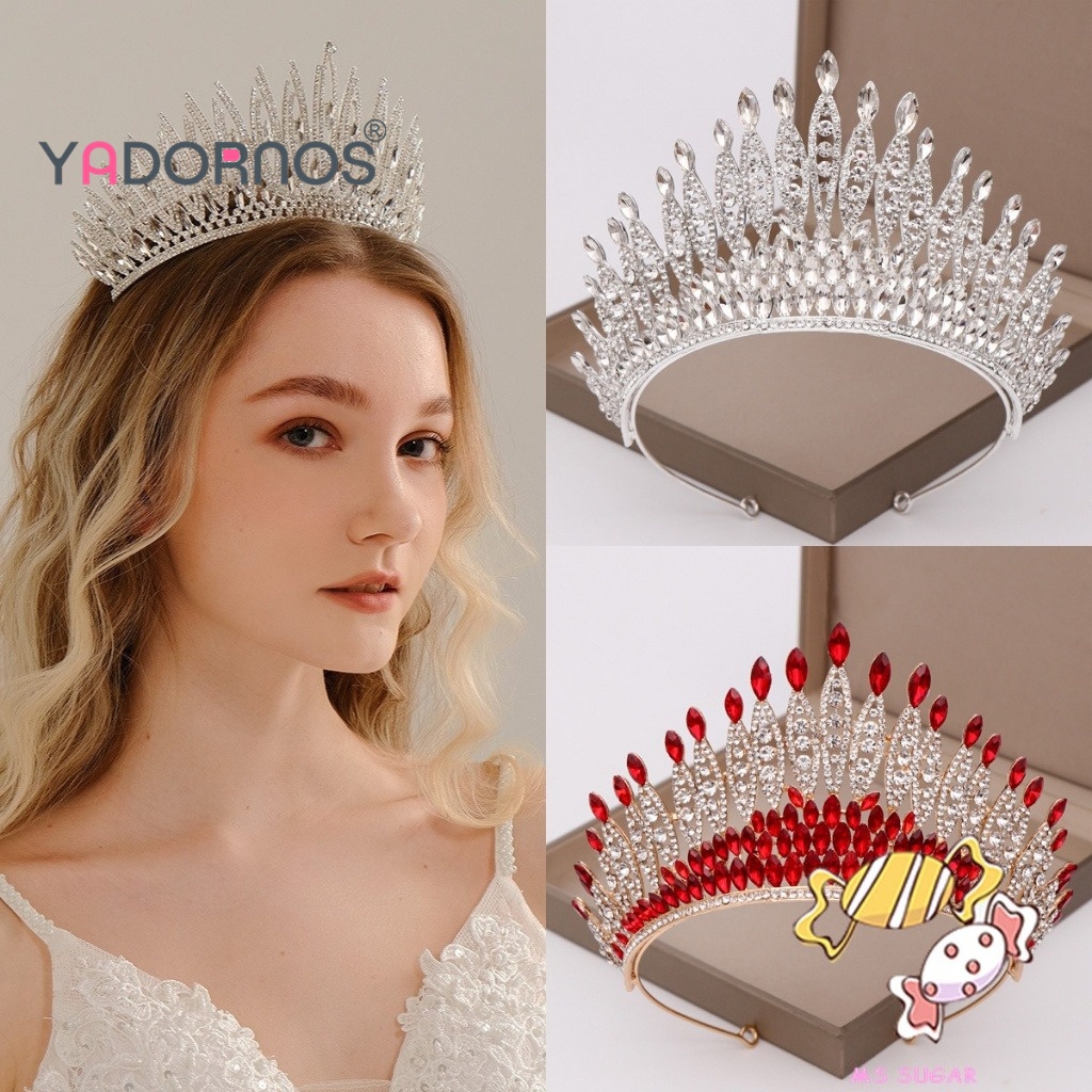 Jual YADORNOS Mahkota Pengantin Barok Hiasan Kepala Berlian Imitasi Berkilau Hiasan Kepala ...