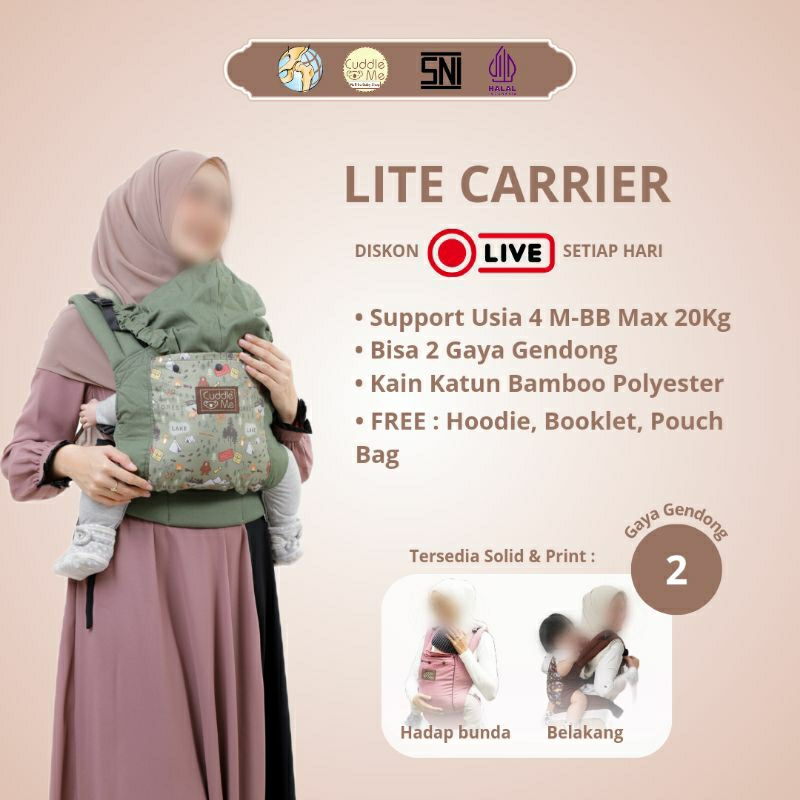 Jual Lite Carrier Cuddleme SSC Gendongan Bayi M SHAPE Gendongan Depan ...
