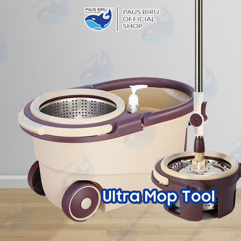 Jual Paus Biru - Set Alat Pel Lantai Stainless Super Mop Praktis Aclima ...