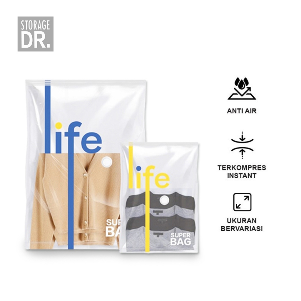 Jual Dr. Storage Plastik Kompresi Vacuum Bag Baju Motif Life Pakaian ...