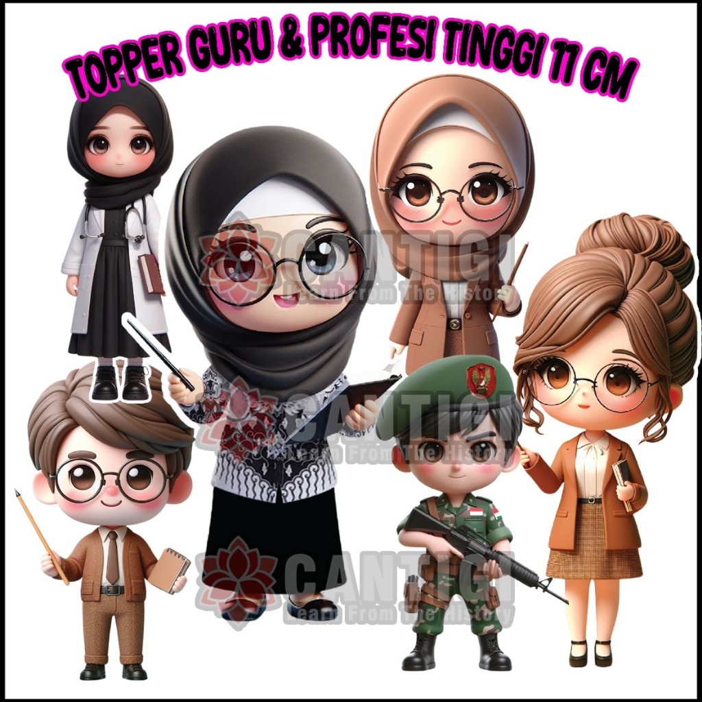 Jual Toper guru Buket / Kue Profesi Tinggi 11 cm | Shopee Indonesia