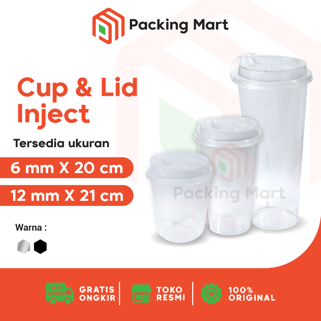 Jual Gelas Plastik Bening Tebal Cup Inject Lid 380 ml 14 oz 500 ml 16 oz 700 ml 24 oz | Shopee ...