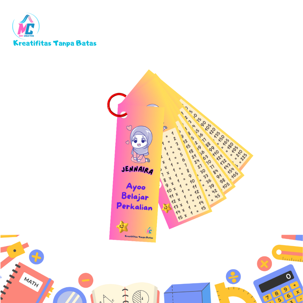 Jual Flashcard Premium Edukasi Anak – Tabel Perkalian 1-15 Free Ring ...