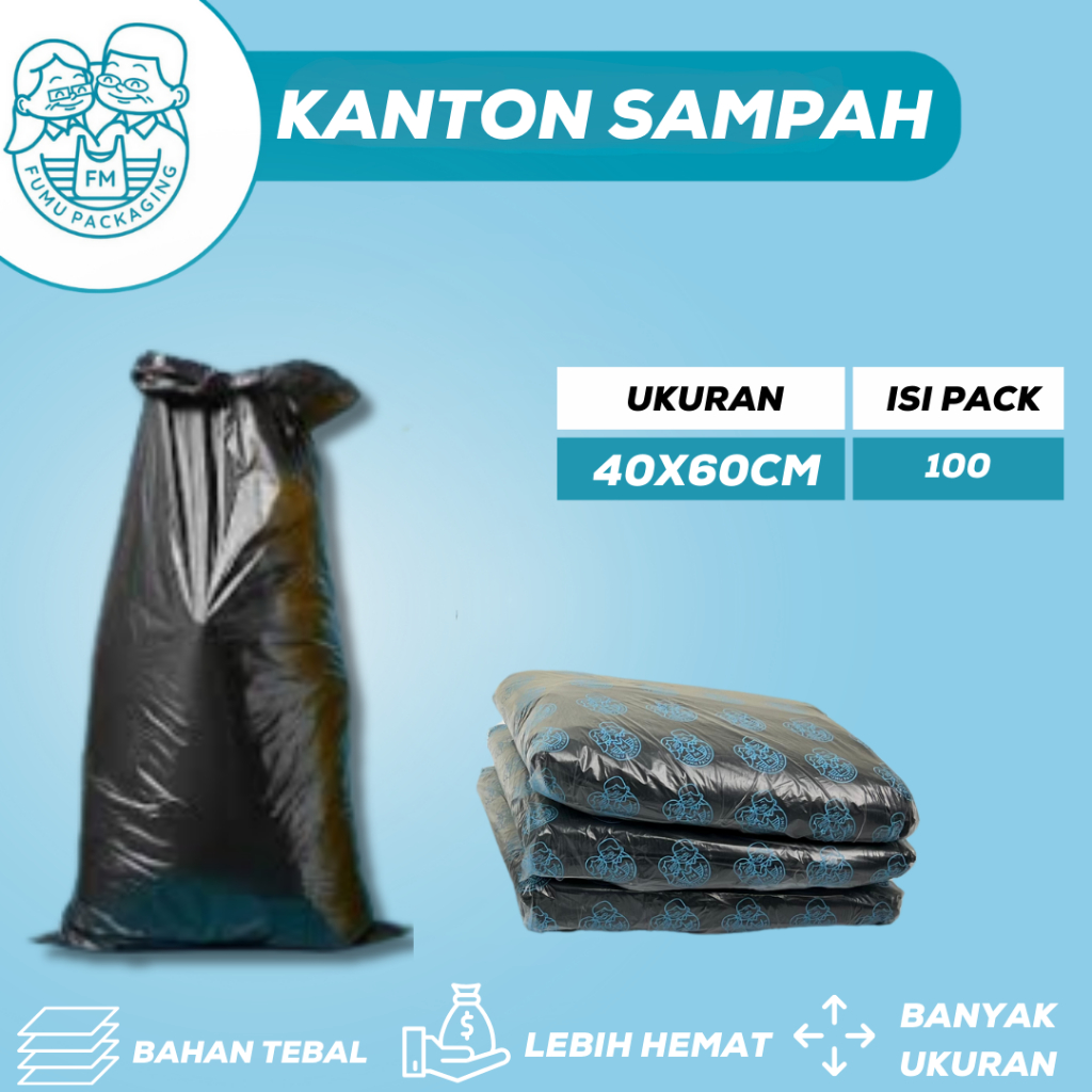 Jual Plastik Sampah 40X60CM / Kantong Plastik Sampah / Trash Bag HD Ukuran Hitam 30 Micron Murah ...