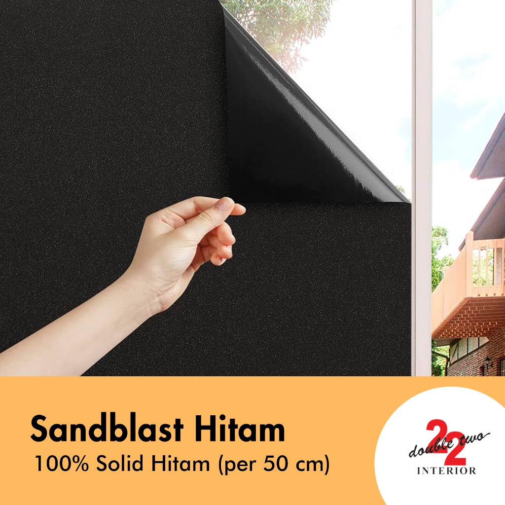 Jual Sandblast HITAM Polos Solid 100% / Sunblast Kaca / Sticker Kaca Es ...