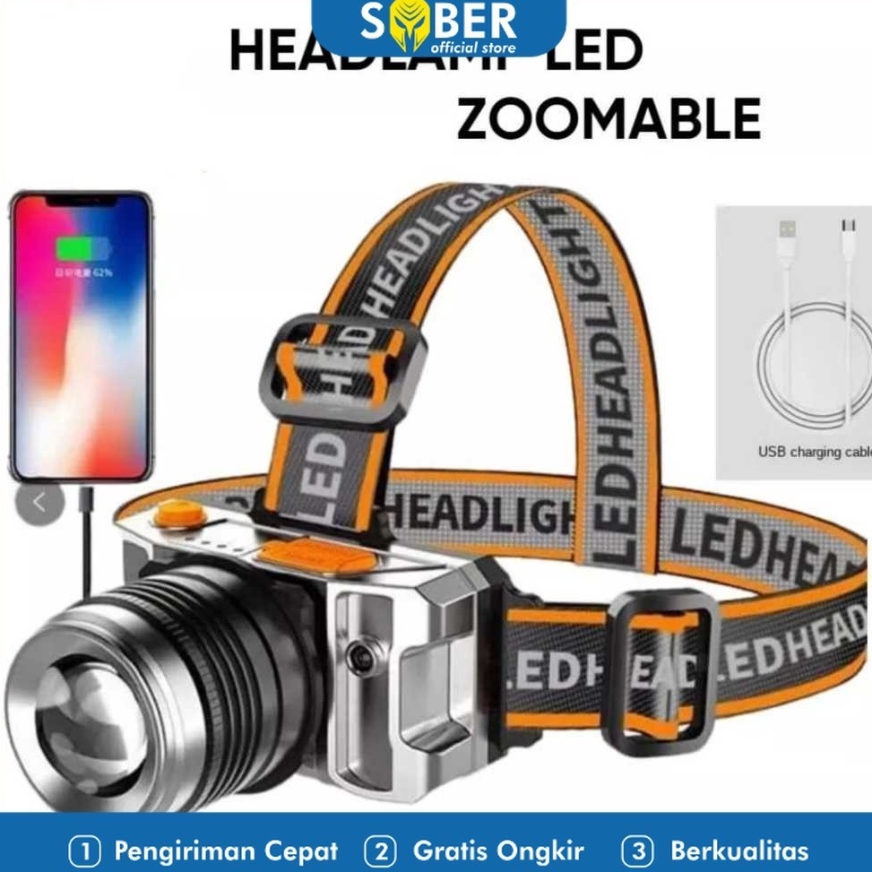 Jual Super Produsen SENTER KEPALA LED ZOOM FT41 LED COB 5W HEADLAMP CAS ...
