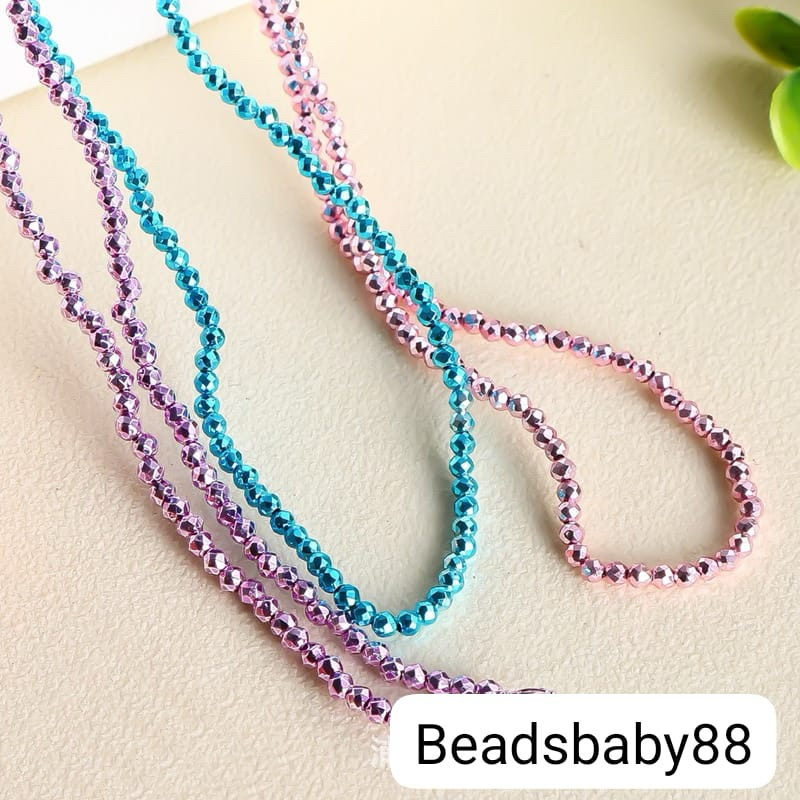 Jual BeadsBaby88 Manik Mote Crystal Metalik size 2mm 3mm dan 4mm 6mm ...