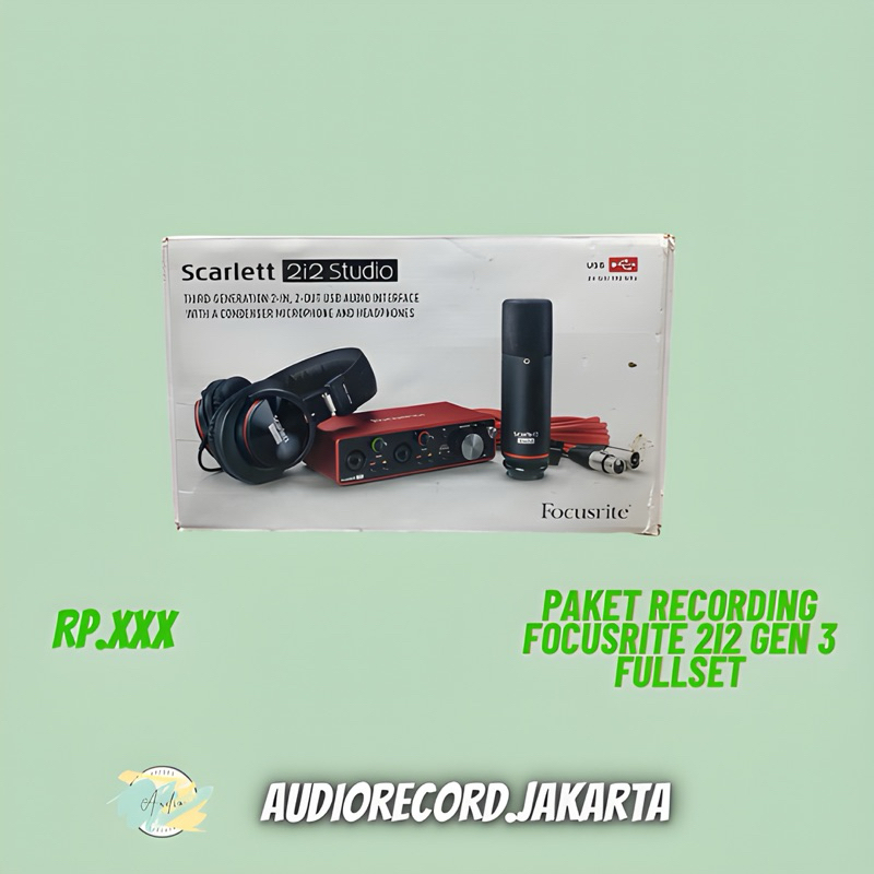 Jual Focusrite scarlet 2i2 3rd gen paket recording pack | Shopee Indonesia