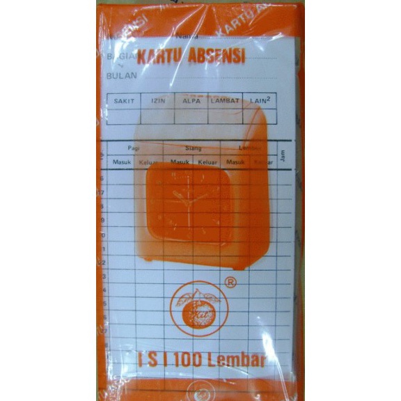 Jual Kartu Absen Absensi Merk Jeruk Apple Isi 1 lembar | Shopee Indonesia