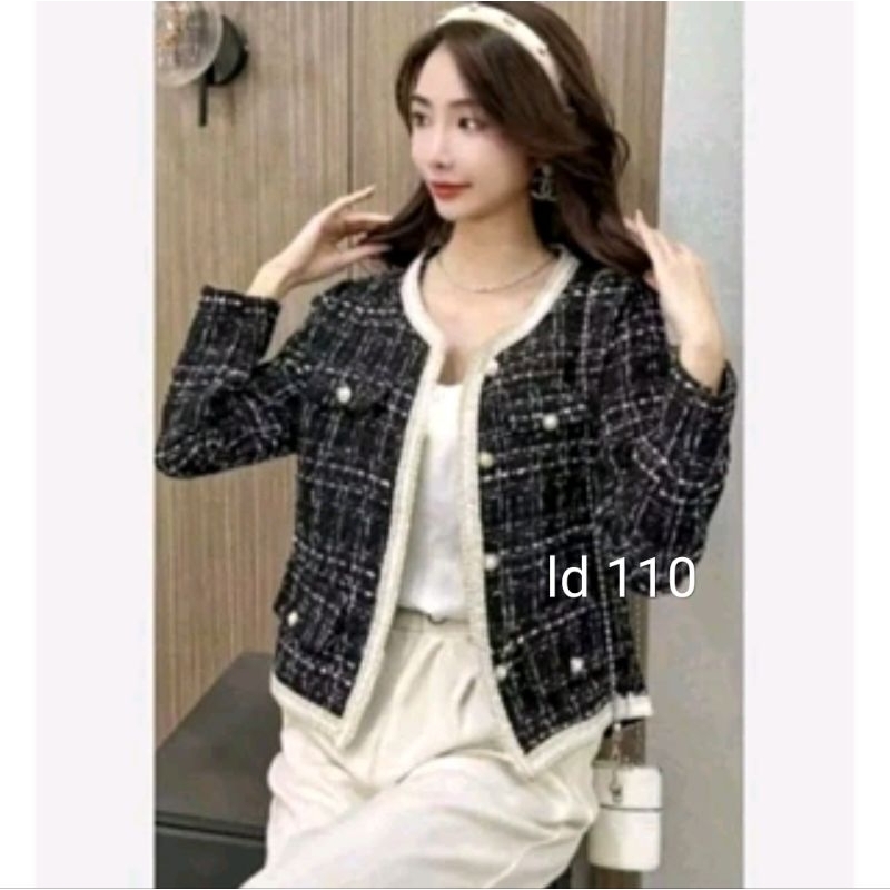 Jual BLAZER TWEED KOREAN STYLE IMPORT | Shopee Indonesia