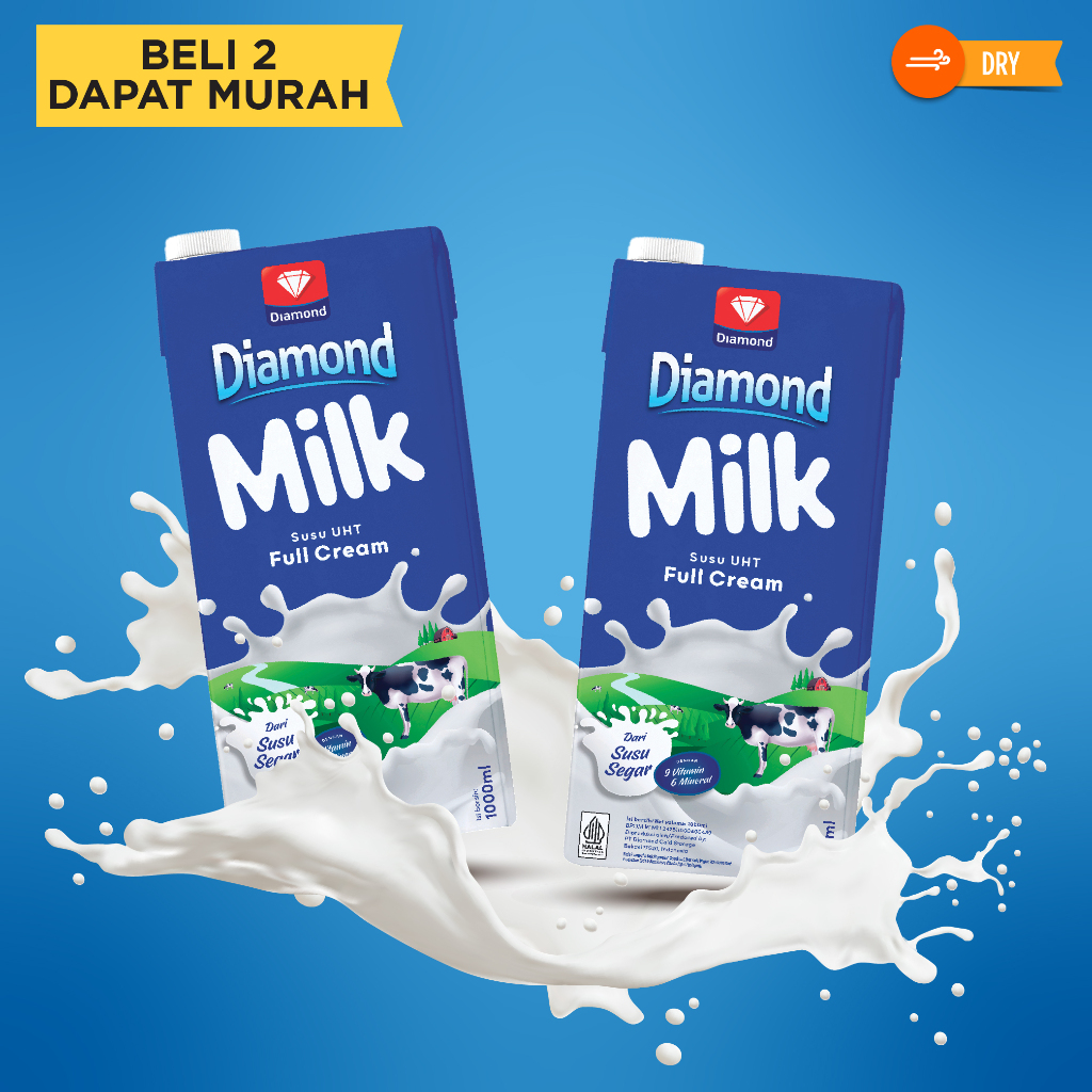 Jual PROMO DIAMOND UHT MILK FULL CREAM 1 LT | Shopee Indonesia