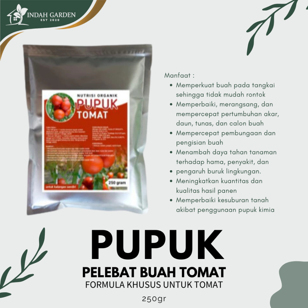 Jual Pupuk pelebat buah TOMAT booster nutrisi organik 250 gram | Shopee Indonesia