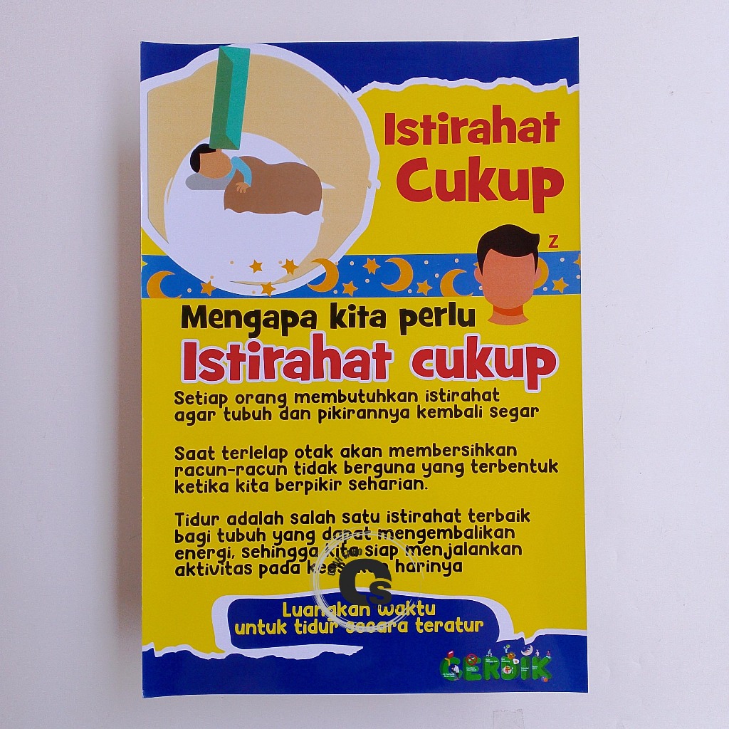 Jual Poster I - Istirahat Cukup - CERDIK - Poster Kesehatan | Shopee ...