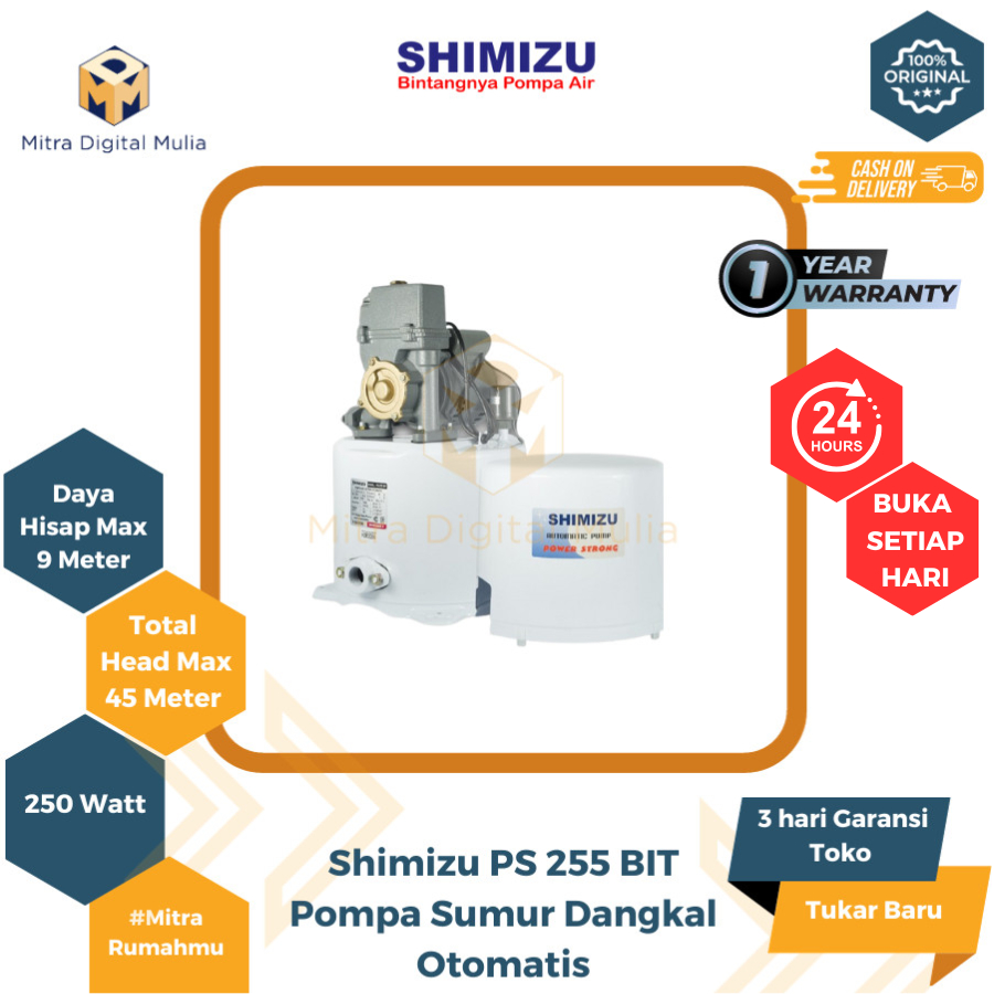 Jual Shimizu PS 255 BIT Pompa Air Otomatis Sumur Dangkal | Shopee Indonesia