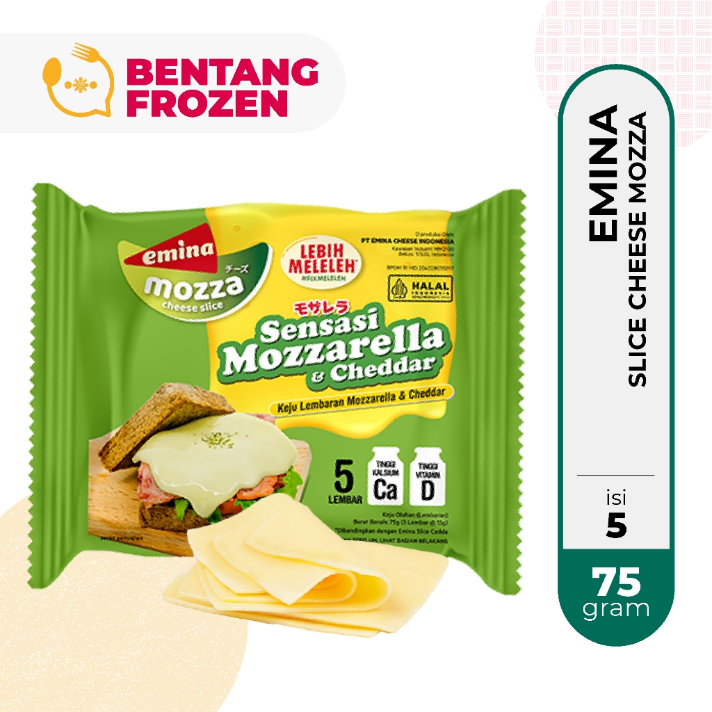Jual Emina Slice Cheese Mozzarella 75gr Isi 5pcs / Keju Mozarella Slice ...