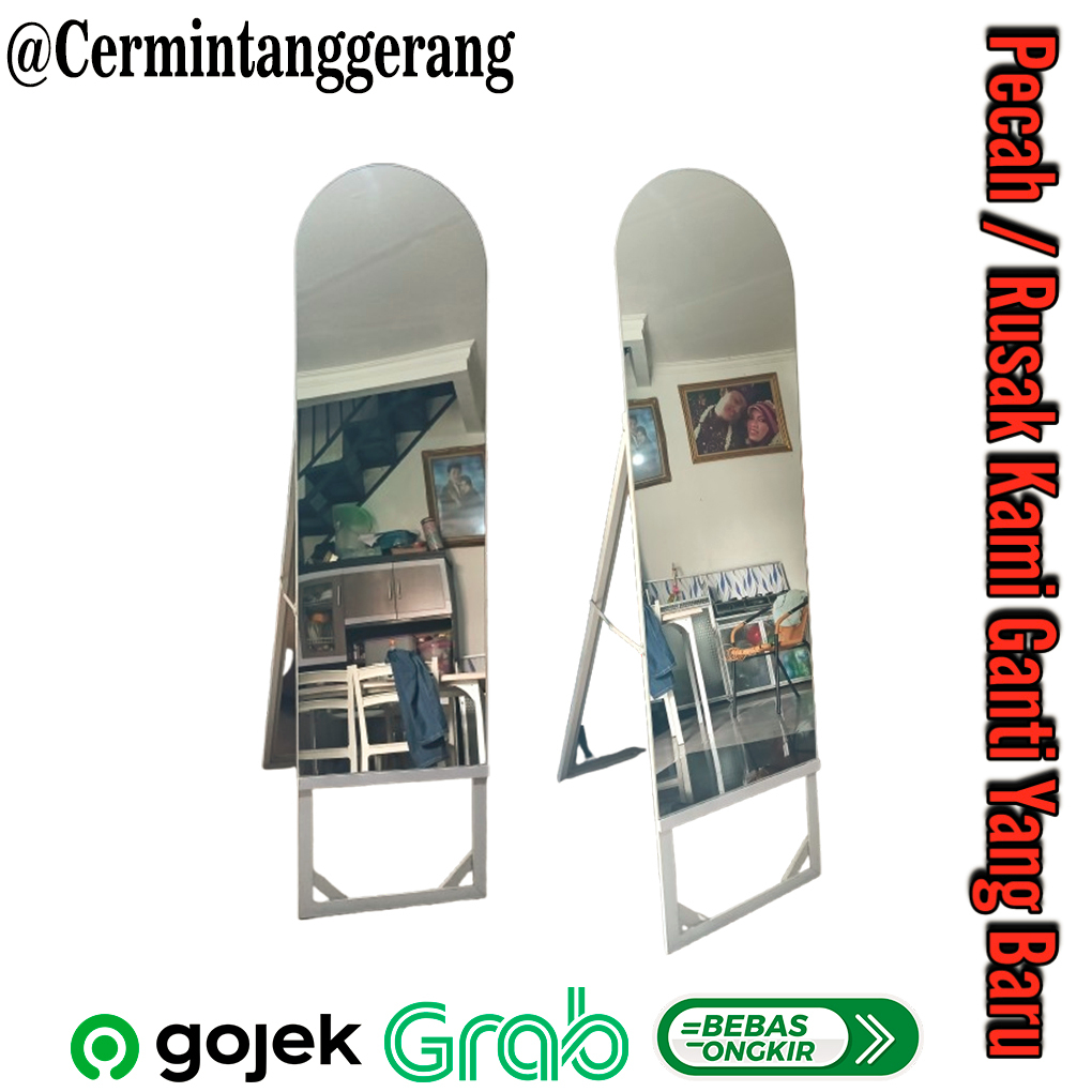 Jual Standing Mirror / Cermin Berdiri Model Oval Variant Ukuran Full ...