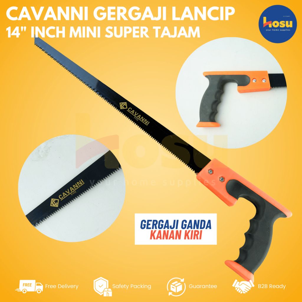 Jual CAVANNI Gergaji Kayu Lancip 14 Inch Gagang Karet Runcing untuk Gypsum Triplex Gergaji ...