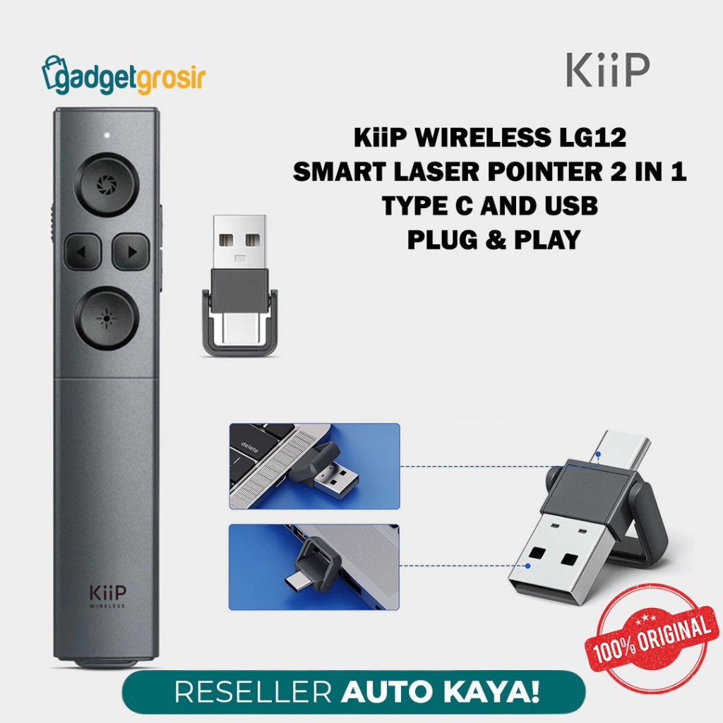 Jual KiiP LG12 Smart Laser Pointer 2 In 1 Type-C and USB Receiver ...