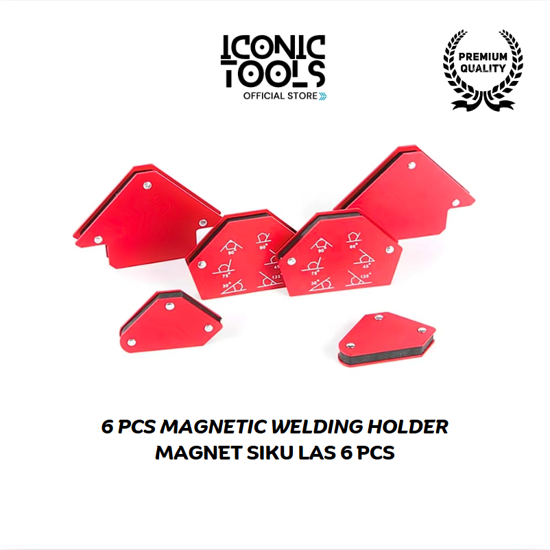 Jual Siku Magnet Las isi 6 Pcs Panah Segienam Paket / Magnetic Welding ...