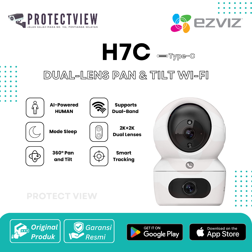 Jual Ezviz H7c Dual 4+4MP 2K+ Dual-Lens Pan & Tilt Wi-Fi Camera CCTV IP ...