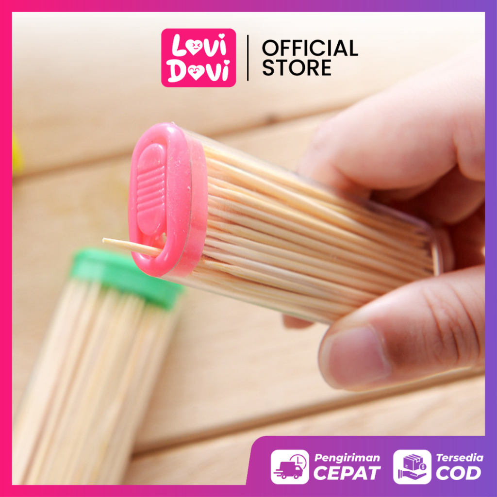 Jual Tusuk Gigi Bambu + Wadah Mini Compact Model Saku /Tusuk Gigi ...