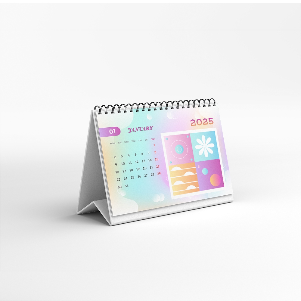 Jual CETAK KALENDER MEJA DUDUK DESK TAHUN 2025 UKURAN A5 LANDSCAPE FULL ...