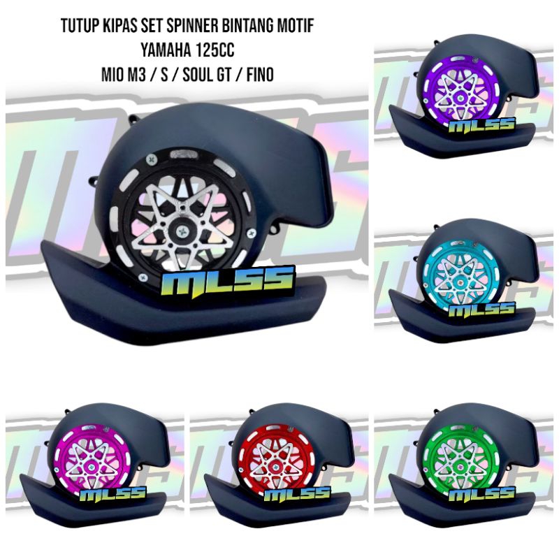 Jual Tutup kipas mesin set spiner bintang motif almunium yamaha mio m3 ...