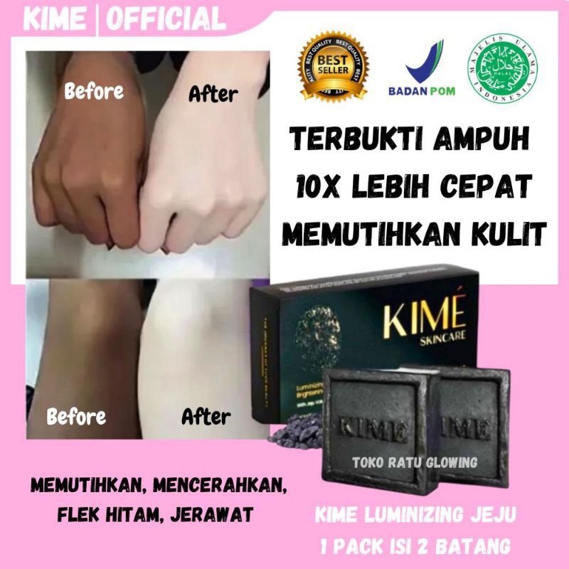 Jual KIME SABUN KECANTIKAN BPOM 1 BOX ISI 2 SABUN LUMINIZING JEJU GREEN CAVIAR SABUN KIME ...