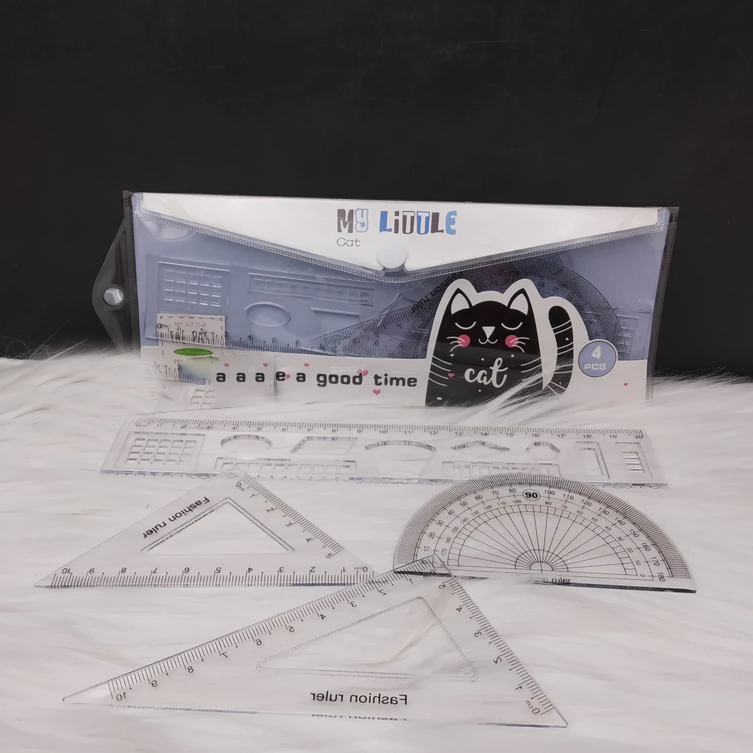 Jual Penggaris Plastik 20CM SET ISI 4 / Penggaris Set / Penggaris ...