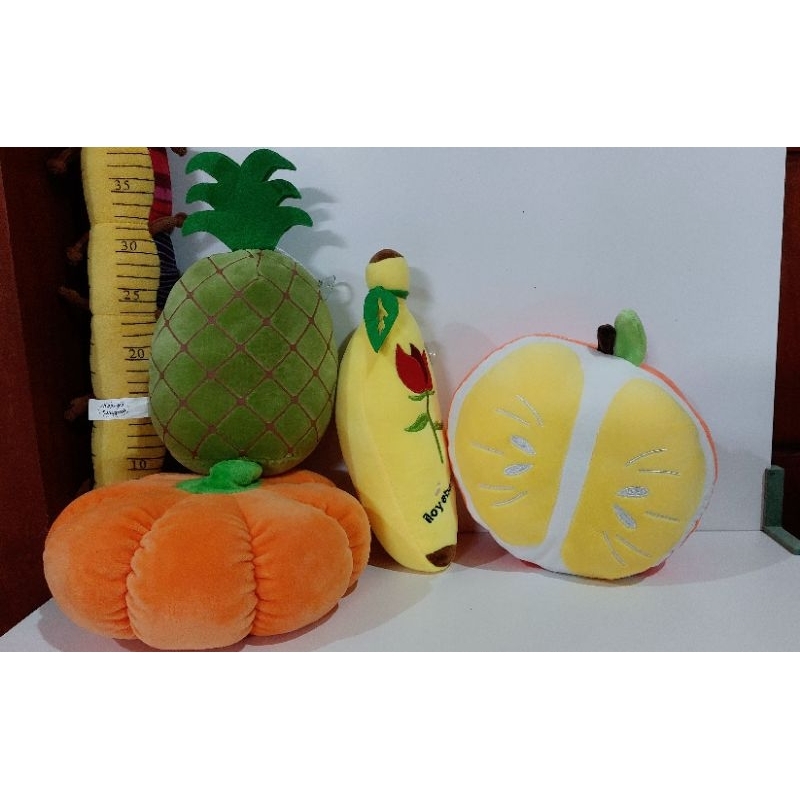 Jual Boneka buah Pisang nanas Labu Jeruk bahan lembut like miniso ...
