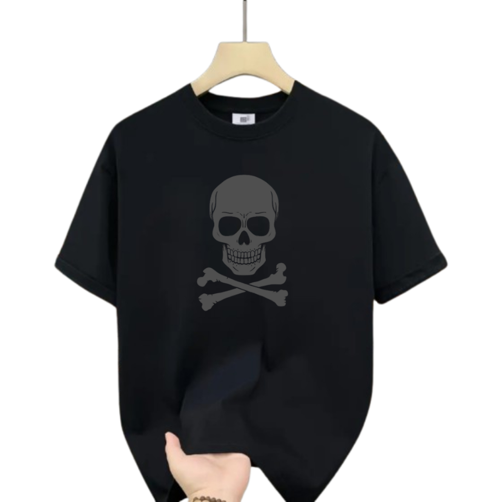 Jual Baju Kaos Pria Skena Skull Metal Hitam Of Hitam Prin Premium ...