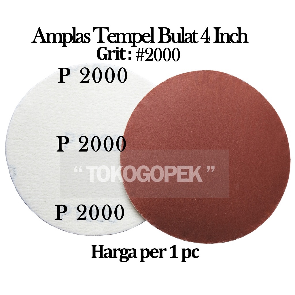 Jual AMPLAS TEMPEL 4" INCH BULAT GRIT 2000 - 1PC | Shopee Indonesia