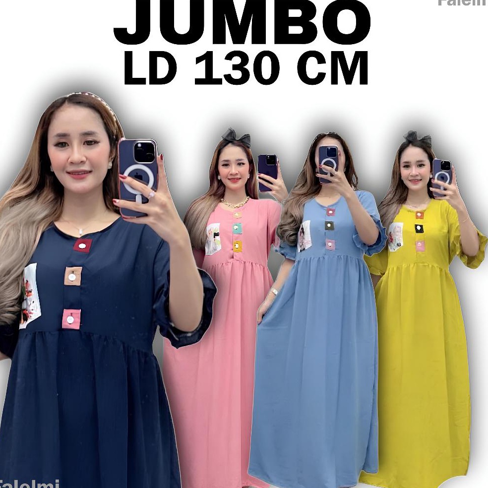 Jual KODE S24K baju daster busui jumbo ld 13 kekinian crinkle krinkle ...