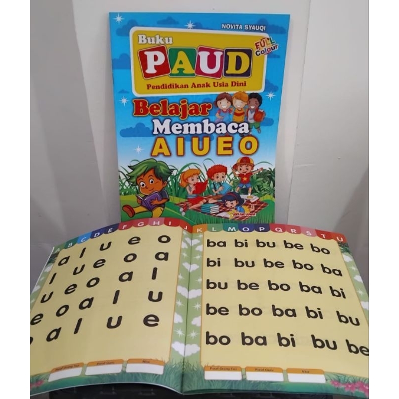 Jual BUKU PAUD BELAJAR MEMBACA A, I, U, E, O - FULL COLOUR - BUKU ANAK ...