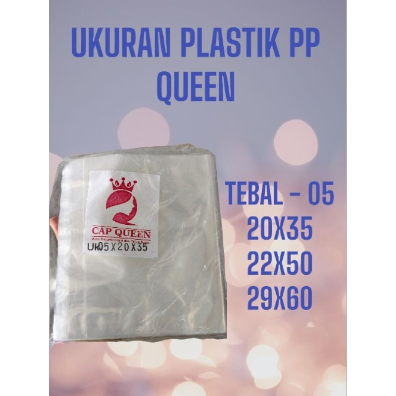 Jual PLASTIK PP QUEEN /PLASTIK POTONGAN TEBAL 05 UKURAN 20x35 22x50 ...