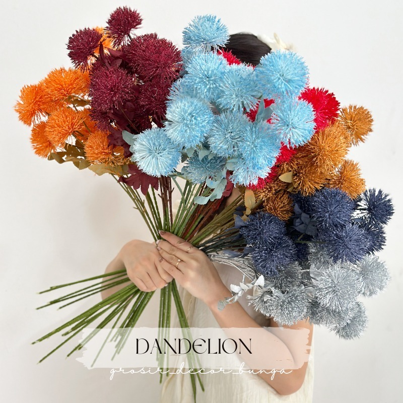 Jual DANDELION X3 X5 Artificial FloweR ANYELIR POMPOM Bunga Palsu Bunga ...