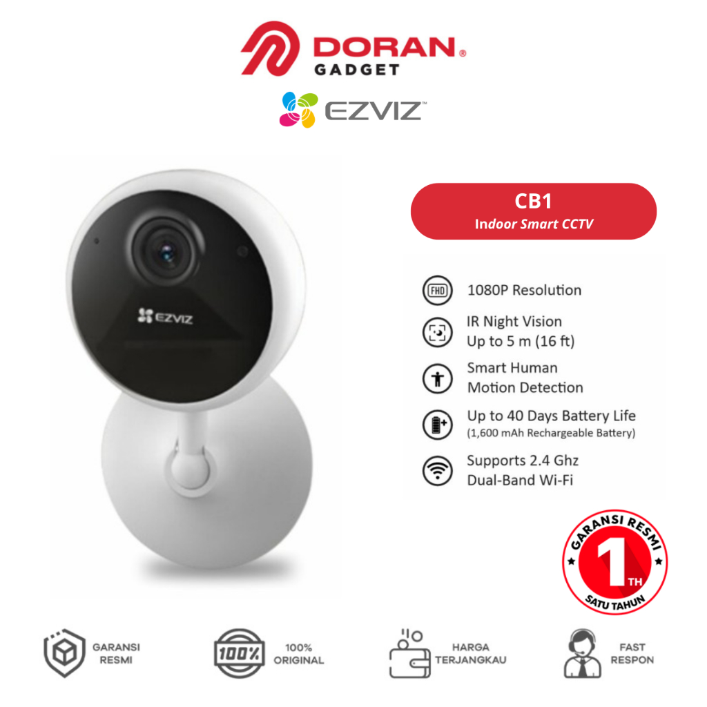 Jual Ezviz CB1 Smart Home WiFi Battery IP Camera CCTV Indoor Type C ...